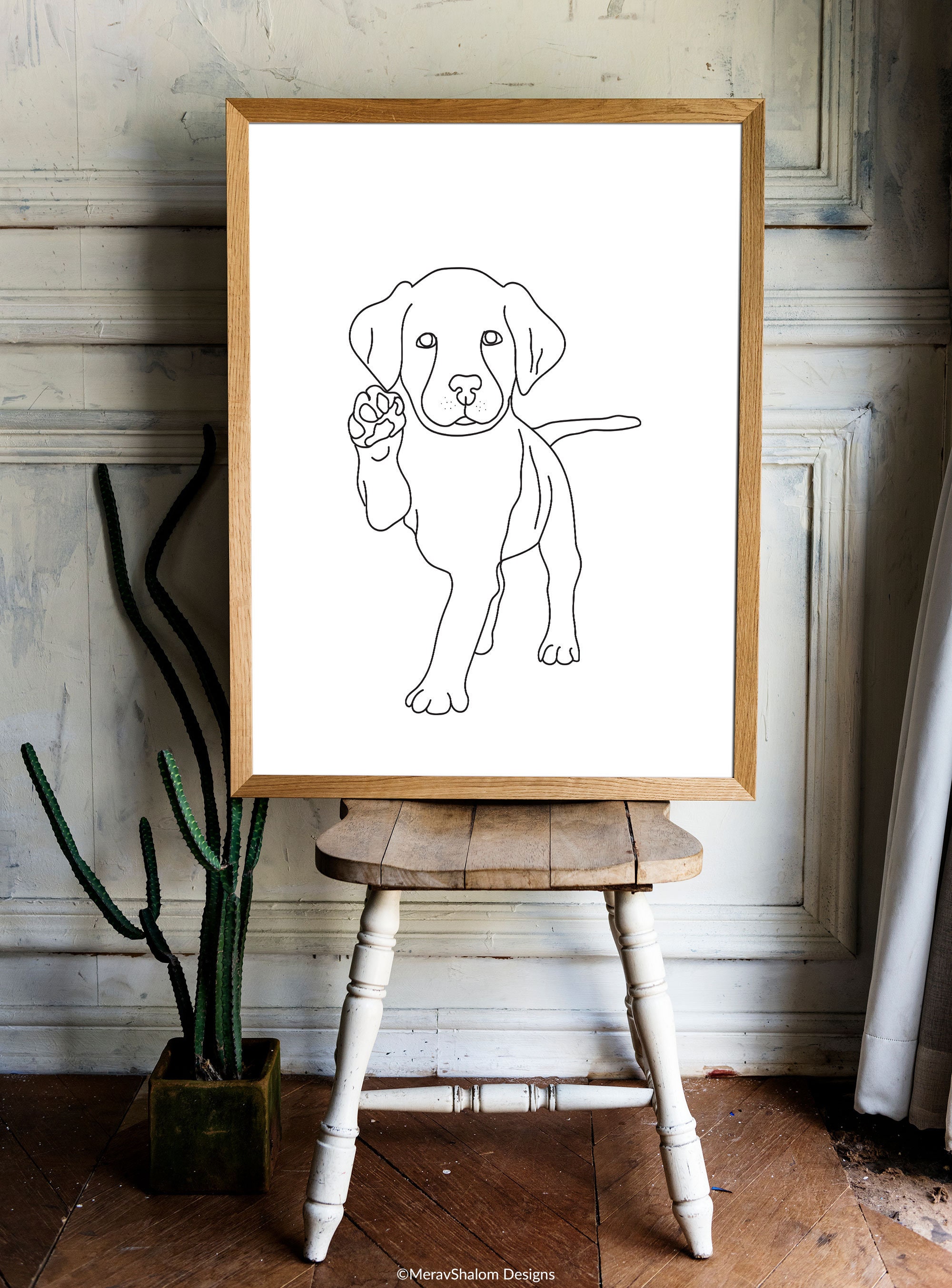 Labrador Retriever Puppy Line Art Minimalist Wall Art - Etsy