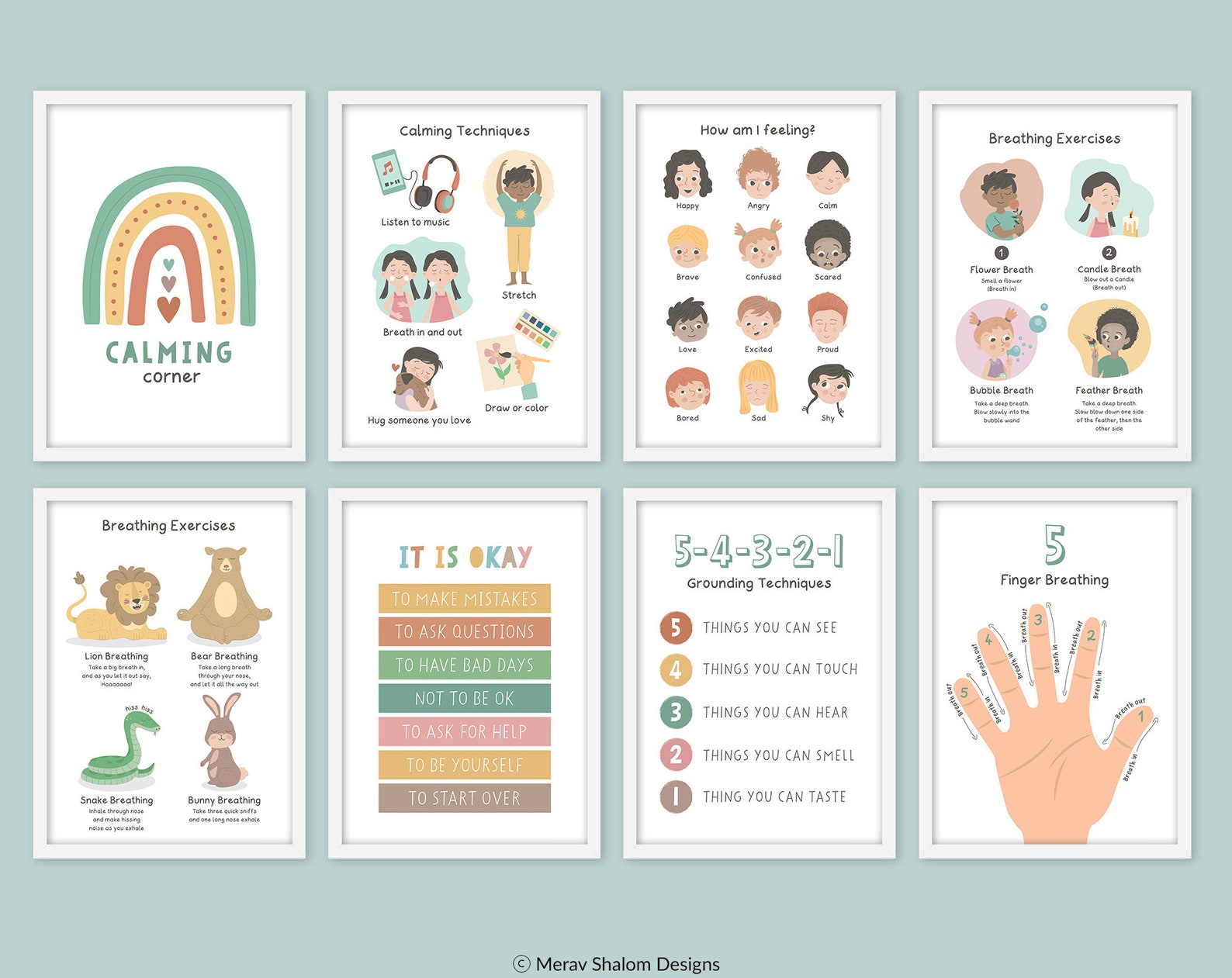 Calming Strategies Print Set Calming Corner Sign calm Down - Etsy