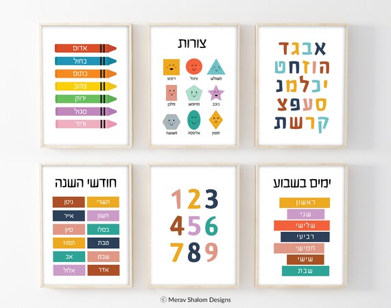 Classroom print maps Shapes Numbers Nursery Homeschool wall art ...