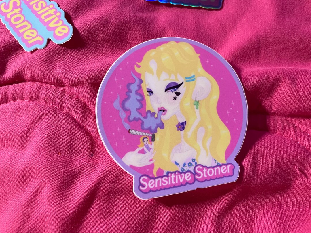 Sensitive Stoner Vinyl Sticker, Cute Bong Sticker - Etsy
