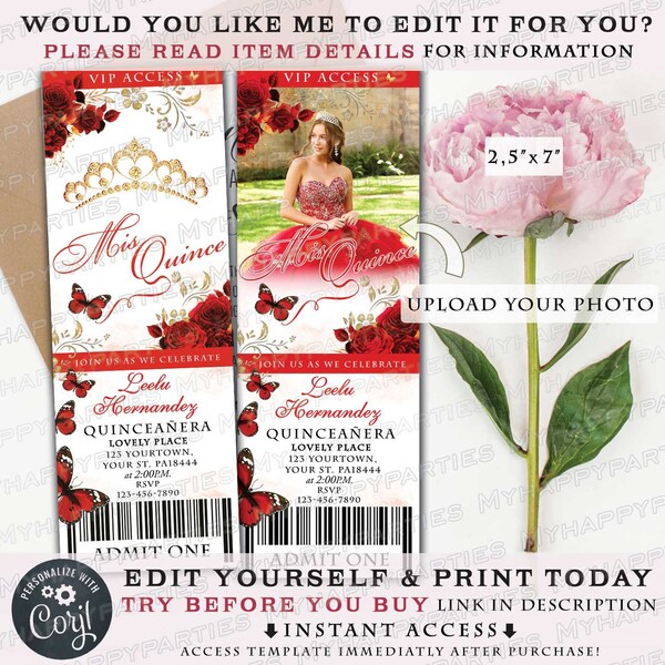 Quinceanera Vip Ticket Invitation - Etsy