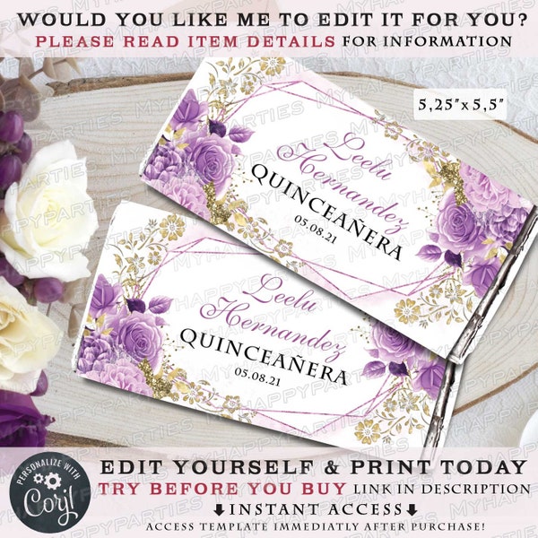 Sweet 16 Candy Bar Template - Etsy