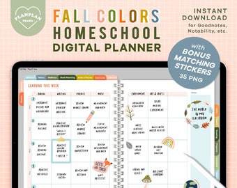Homeschool Digital Planner in Pastels Learning at Home | Etsy