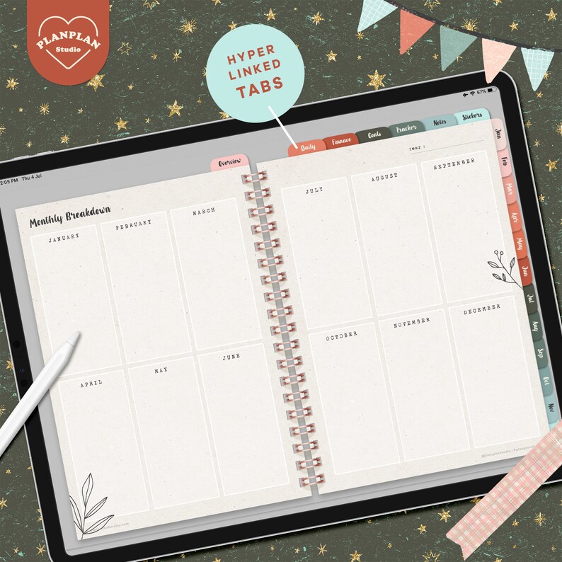 Digital Planner, iPad Planner, Goodnotes Planner in Scrapbook Vintage ...