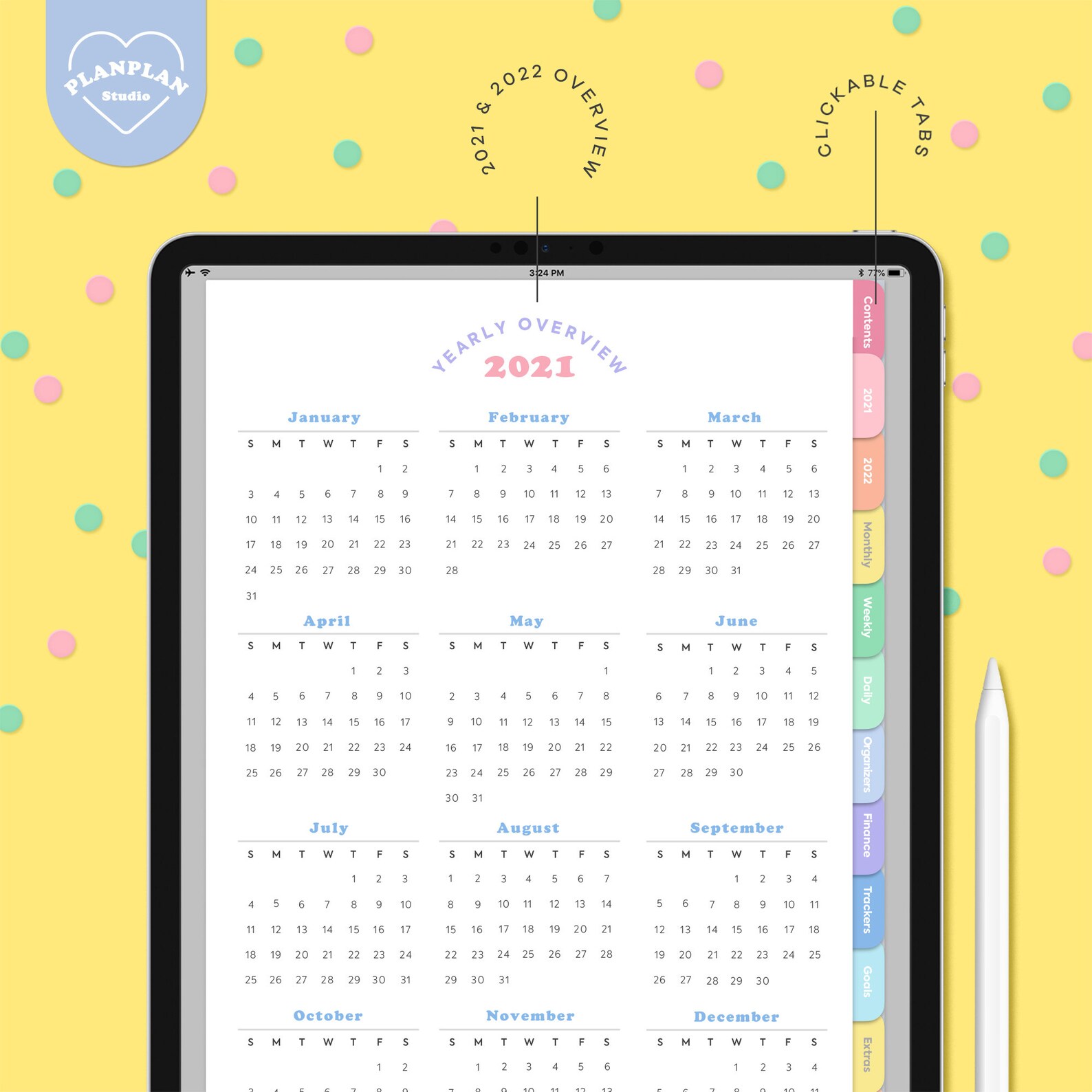 Digital Life Planner Goodnotes Planner Undated in Pastel | Etsy