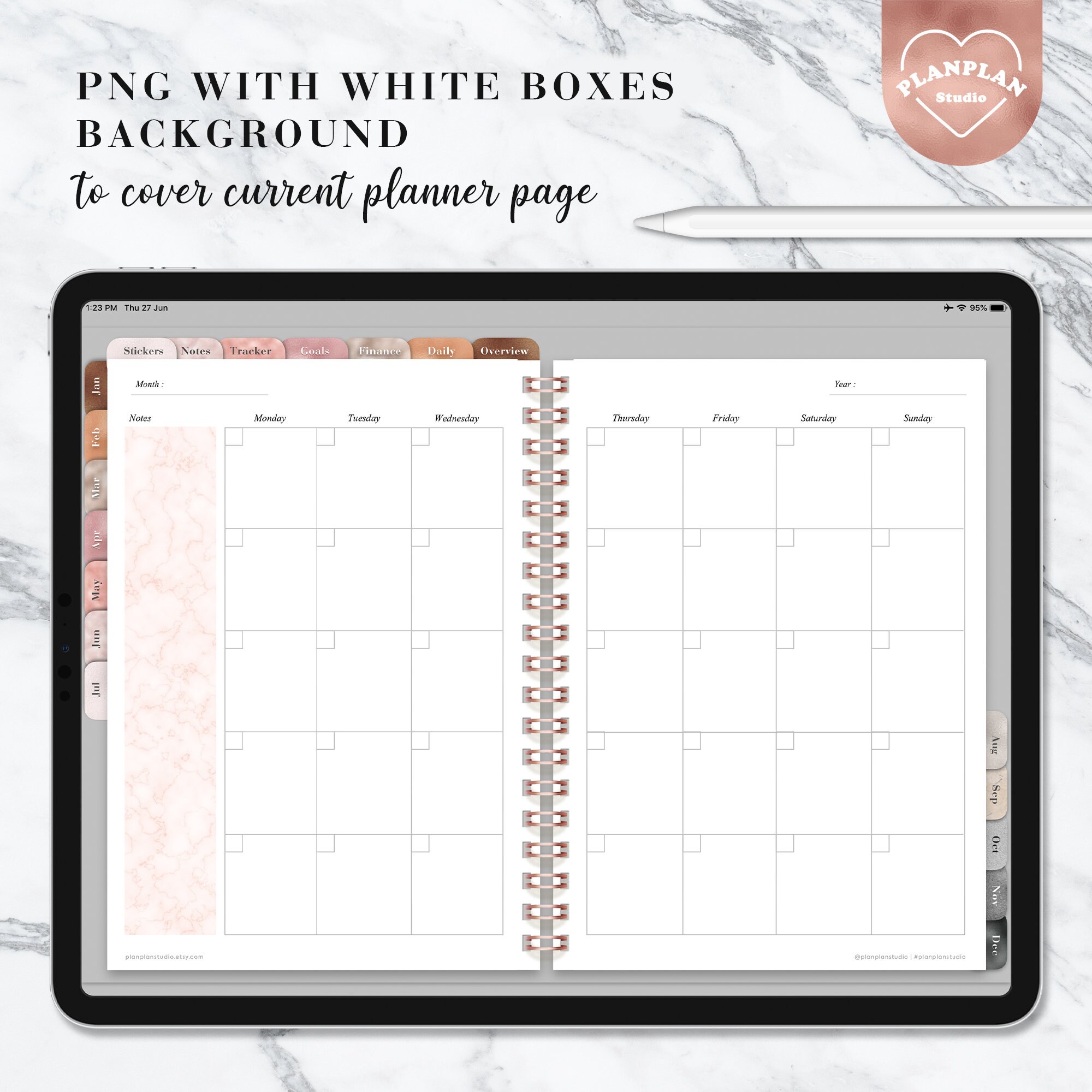 Monthly Planner Inserts for Digital Planner or Digital Journal | Etsy