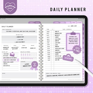 Lavender Digital Planner, Purple Basic Color iPad Planner, Undated ...