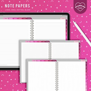 Basic Pink Digital Planner, Magenta Color iPad Planner, Fuschia Undated ...