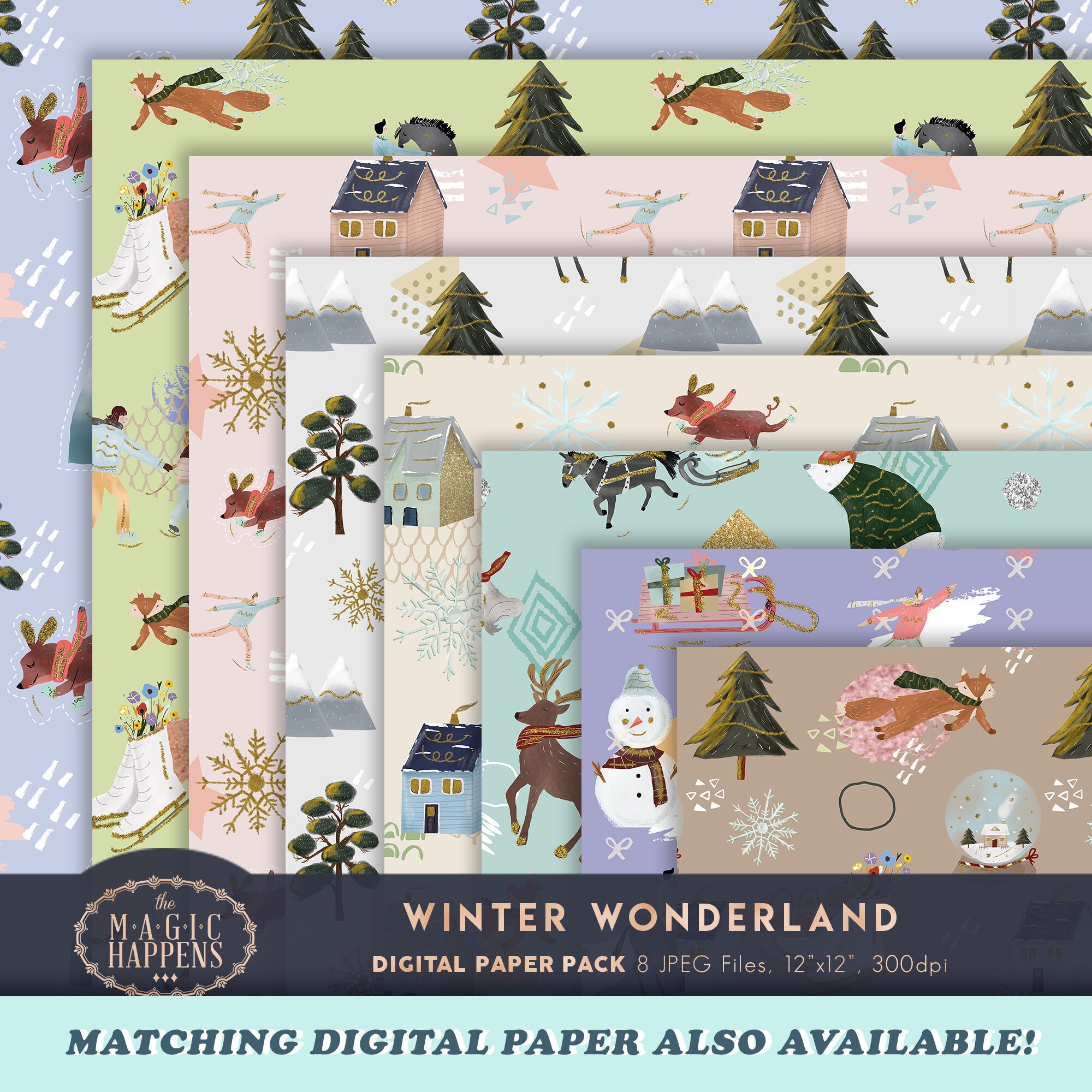 Winter Wonderland Digital Planner Cover December Planner - Etsy