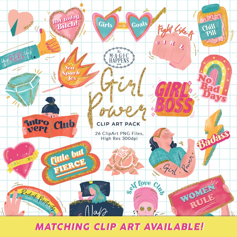 Girl Power Digital Planner Cover Feminist Notebook Cover | Etsy