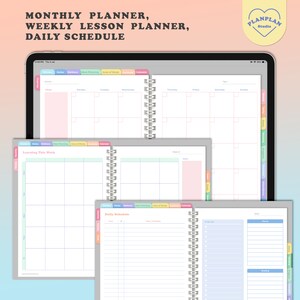 Homeschool Digital Planner in Pastels, Learning at Home Digital Planner ...