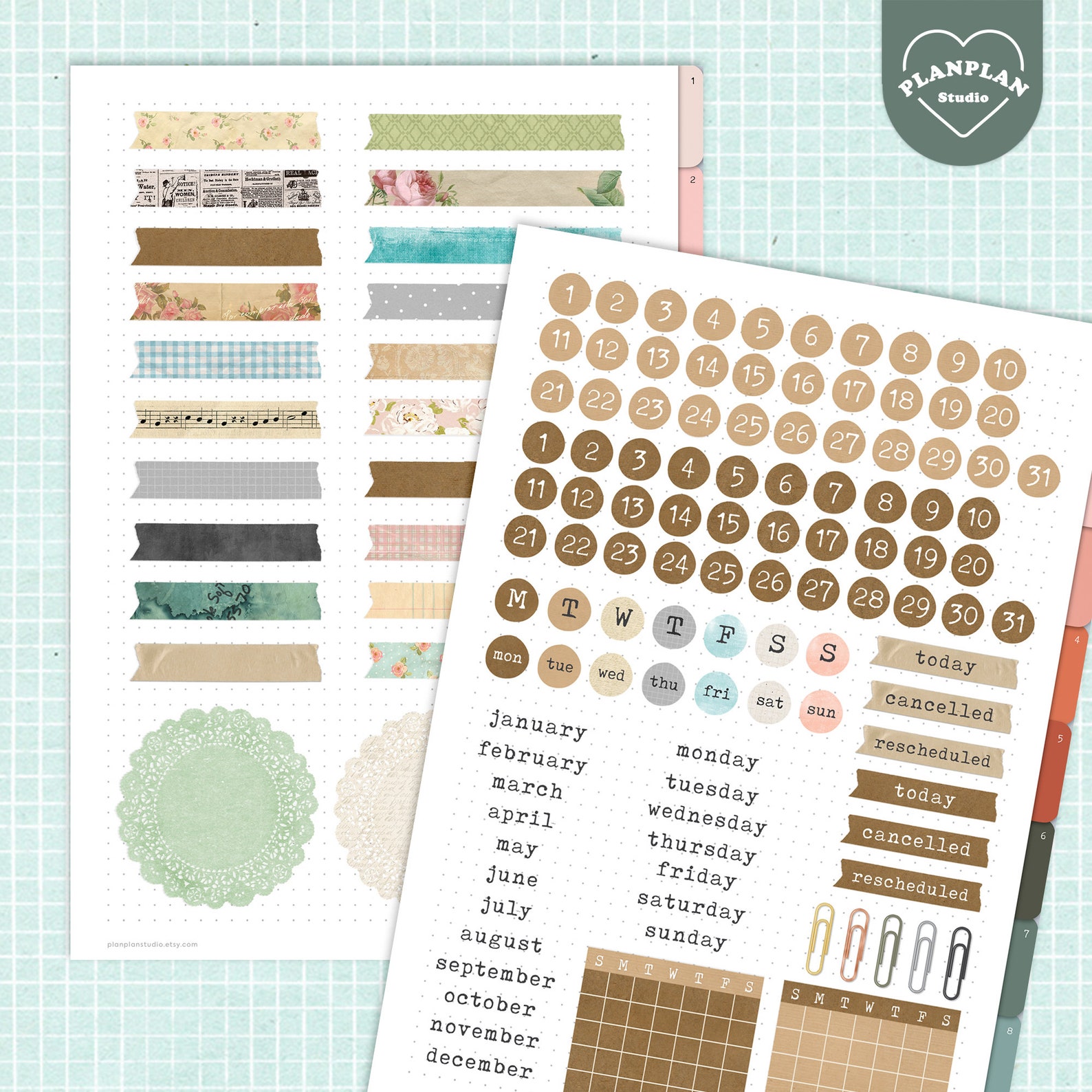 Vintage Scrapbook Digital Planner Sticker All in One - Etsy