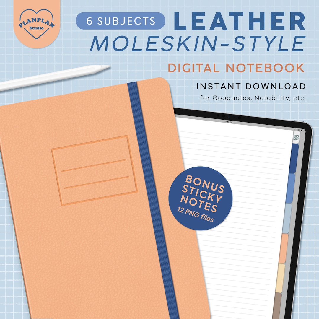 Digital Notebook Leather, Goodnotes Notebook, Goodnotes Digital Planner ...
