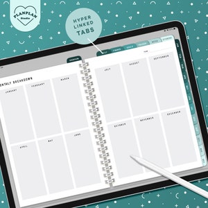 Basic Digital Planner in Mint Blue Teal Color, iPad Planner, Undated ...