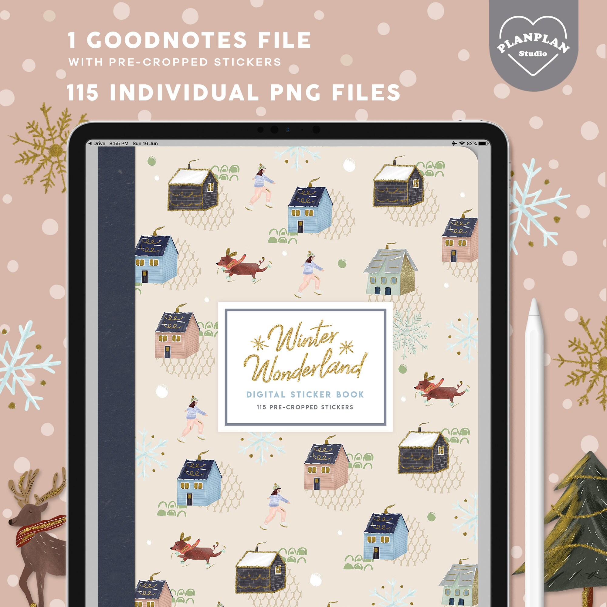 Winter Wonderland Planner Stickers December Digital Stickers | Etsy