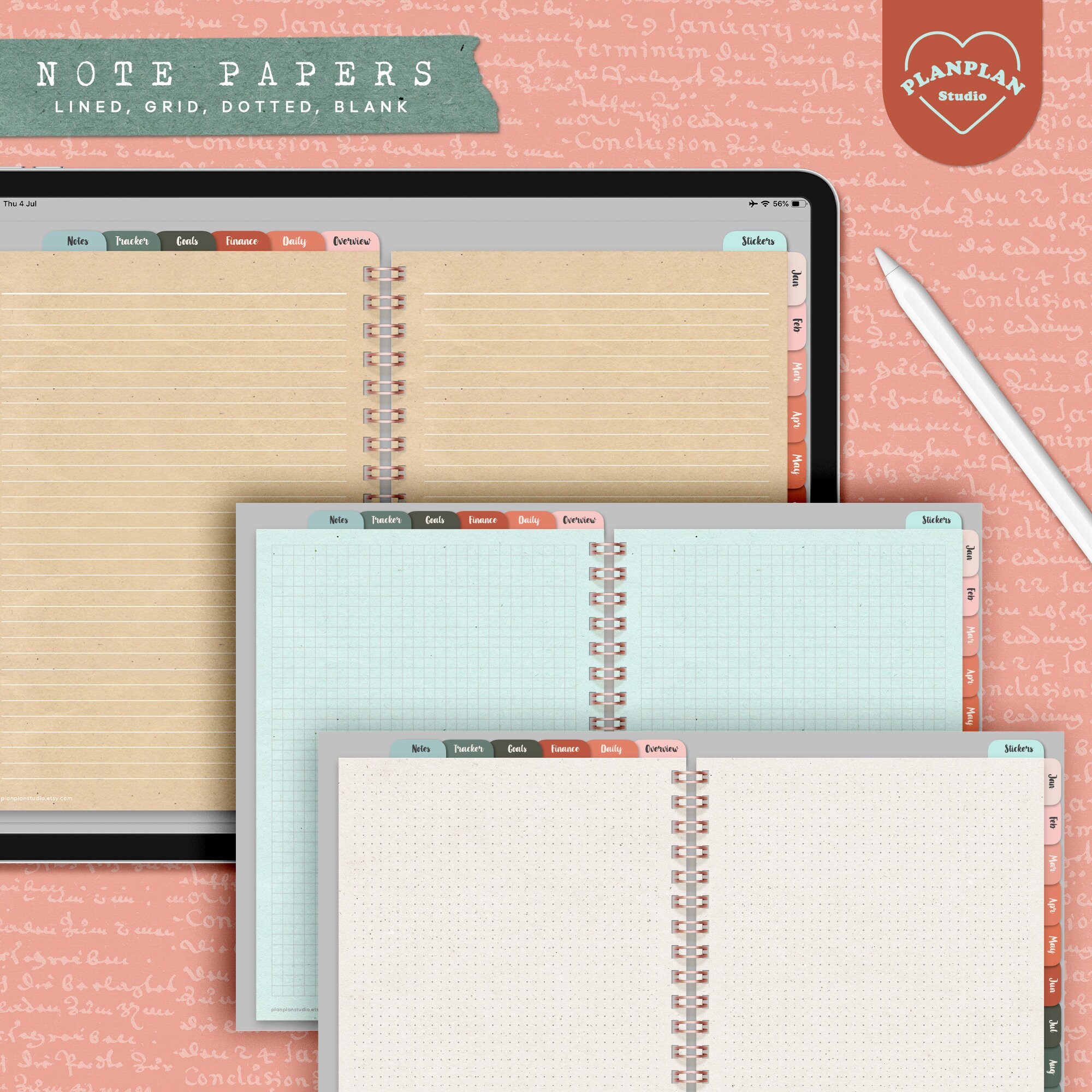 Digital Planner, iPad Planner, Goodnotes Planner in Scrapbook Vintage ...