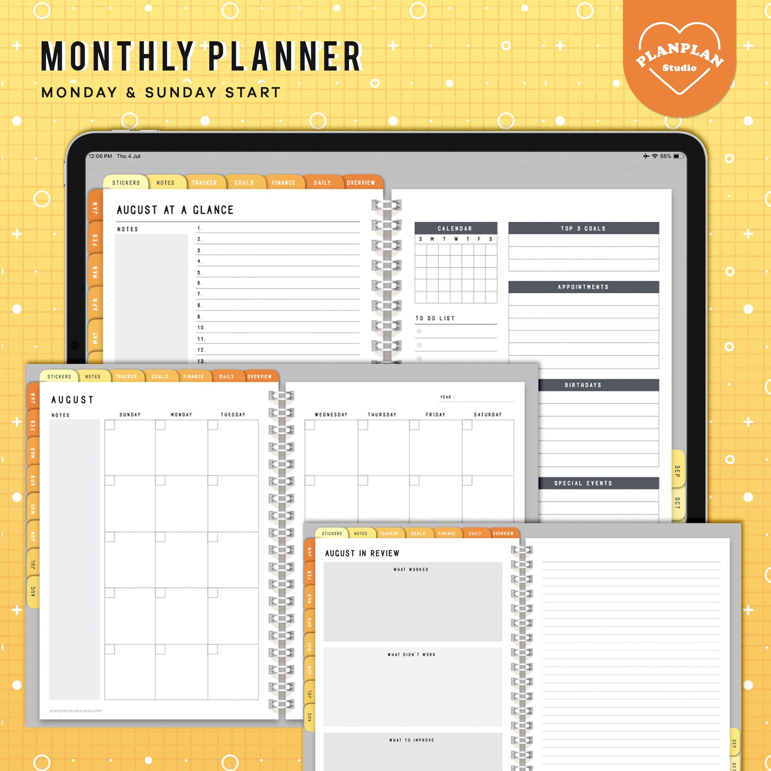 Basic Yellow Digital Planner Citrus Color Ipad Planner - Etsy