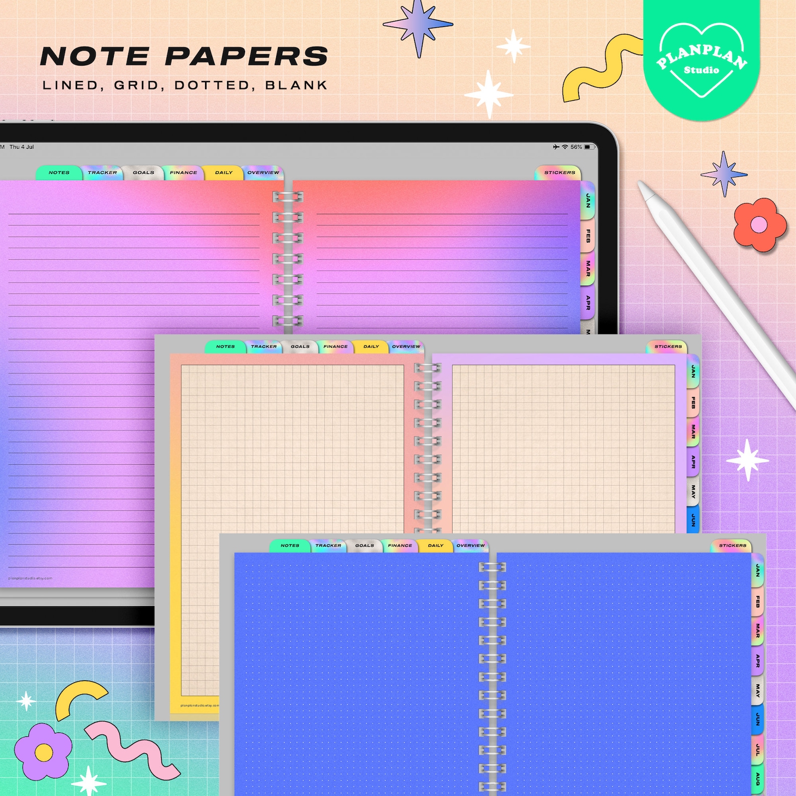 Retro Vaporwave Digital Planner, iPad Planner, Goodnotes Planner in ...