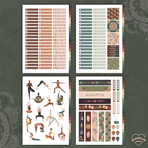 Mindful Yoga Digital Planner Stickers, Monthly Digital Stickers in ...