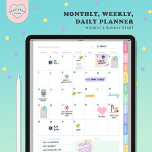 Digital Life Planner Goodnotes Planner Undated in Pastel - Etsy