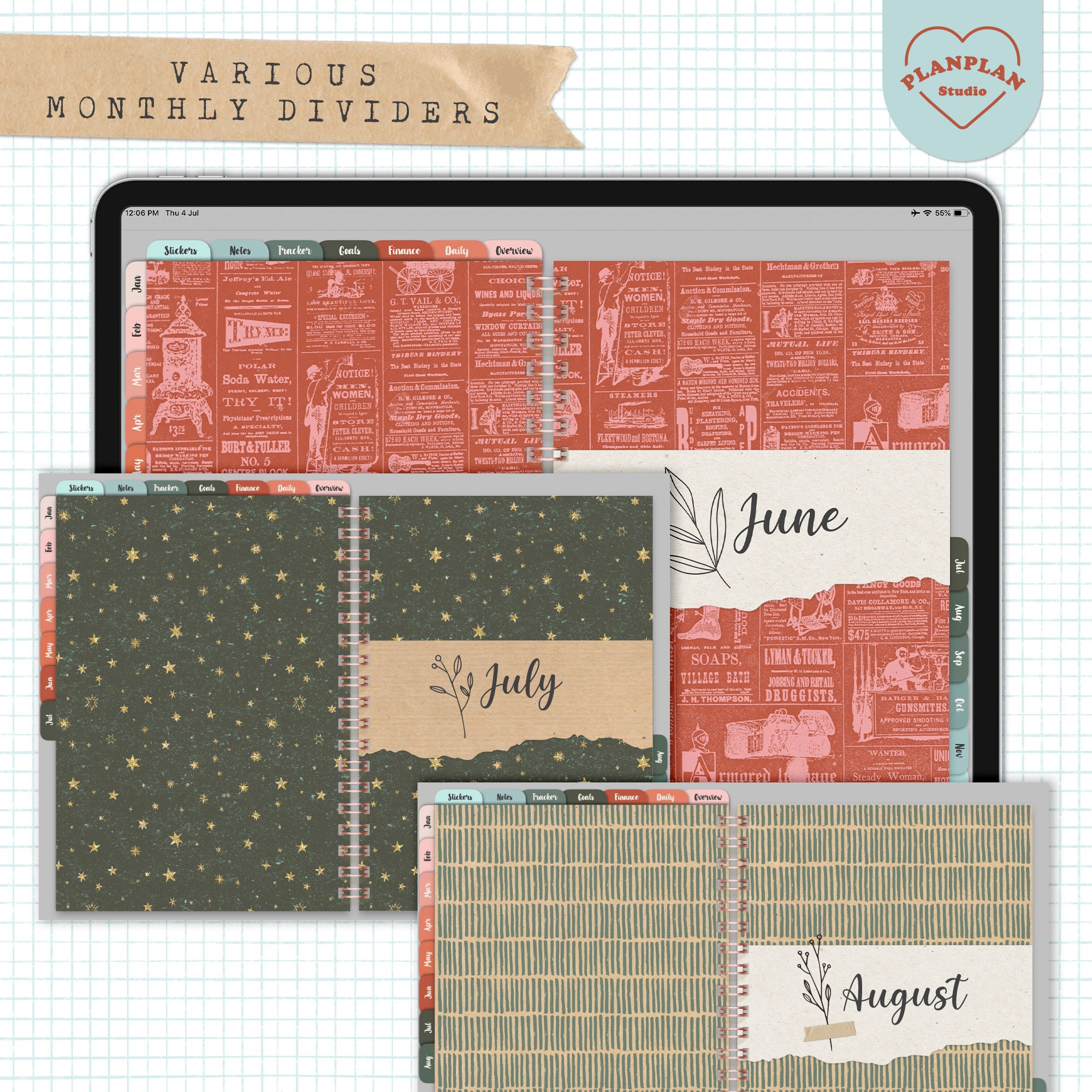 Digital Planner, iPad Planner, Goodnotes Planner in Scrapbook Vintage ...