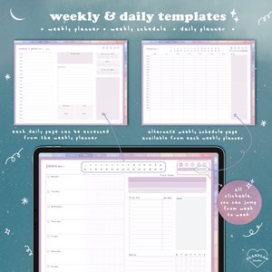 Digital Planner UNDATED, Aesthetic Digital Planner Cotton Candy Sky ...