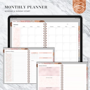 Digital Planner, iPad Planner, Goodnotes Planner, Rosegold Marble ...