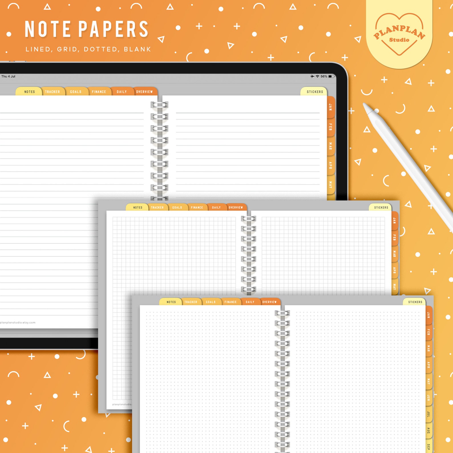 Basic Yellow Digital Planner Citrus Color Ipad Planner - Etsy