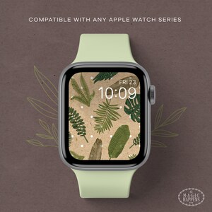 Apple Watch Wallpaper Botanical Leaves #3, Aesthetic Wallpaper Watch ...