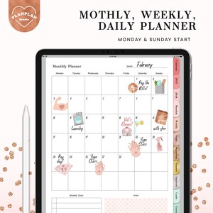 Digital Life Planner, Goodnotes Planner Undated, Rosegold Pastel ...