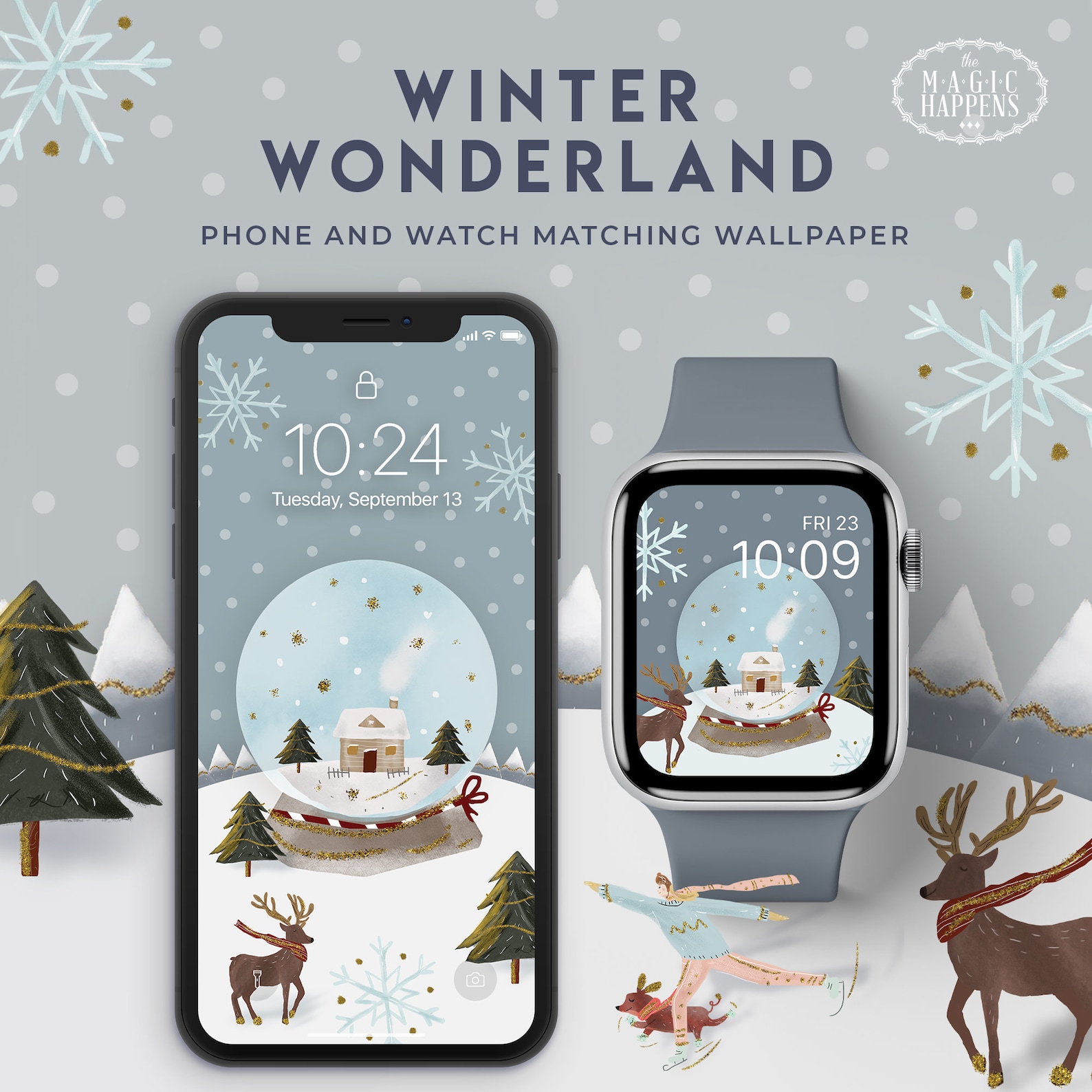 Apple Watch Wallpaper Winter Wonderland Iphone Wallpaper - Etsy