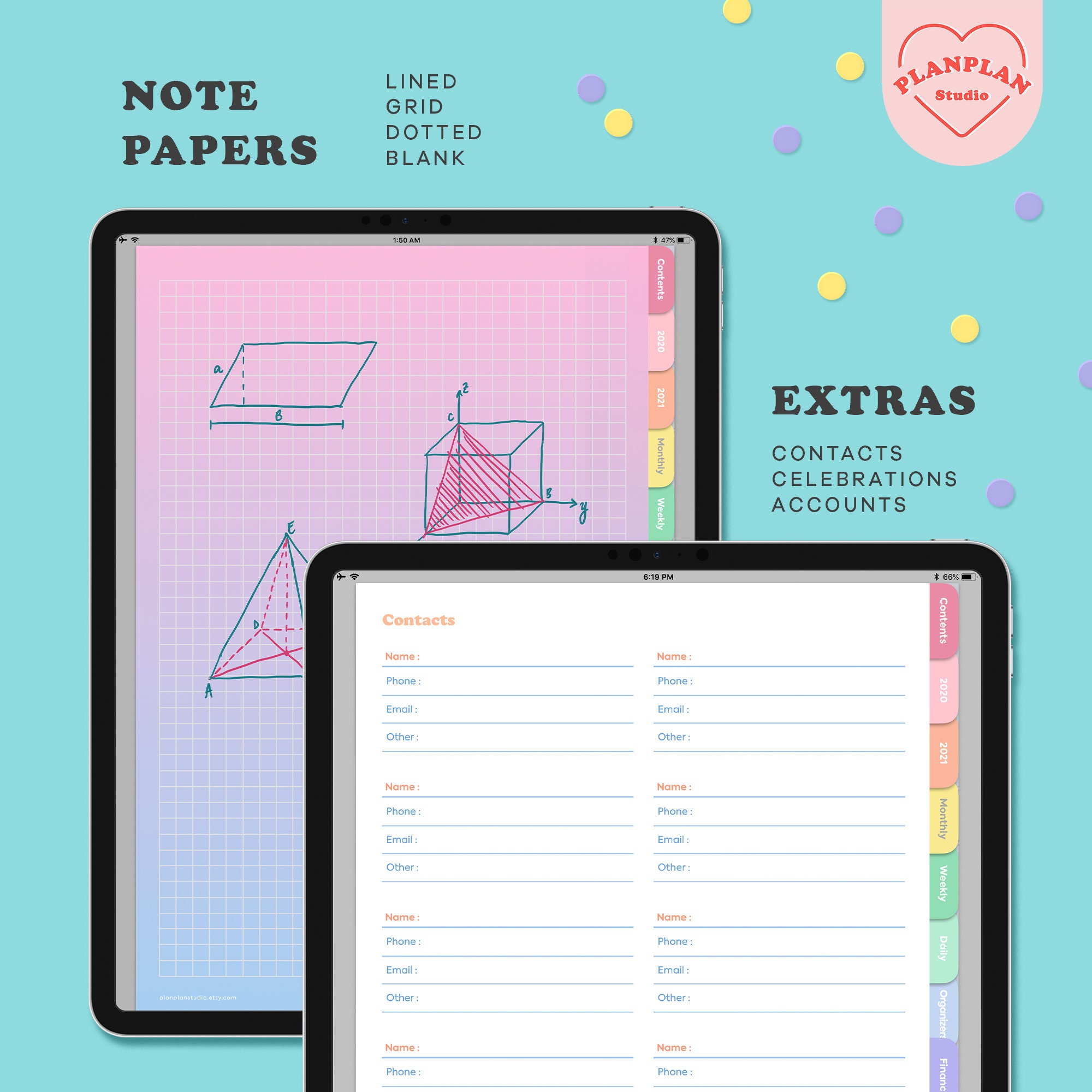 Digital Life Planner Goodnotes Planner Undated in Pastel | Etsy
