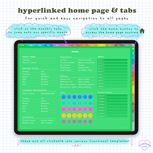 Digital Planner UNDATED, Rainbow Pop Digital Planner, Colorful Korean ...