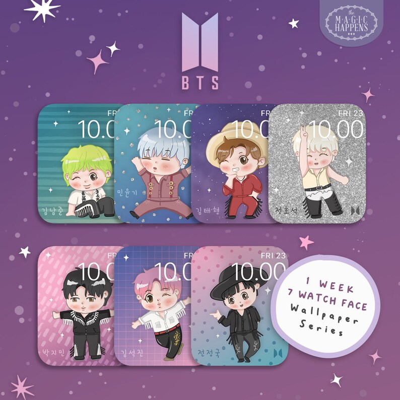 BTS Army Wallpaper Apple Watch Face, Bangtan Boys Phone Wallpaper Apple ...