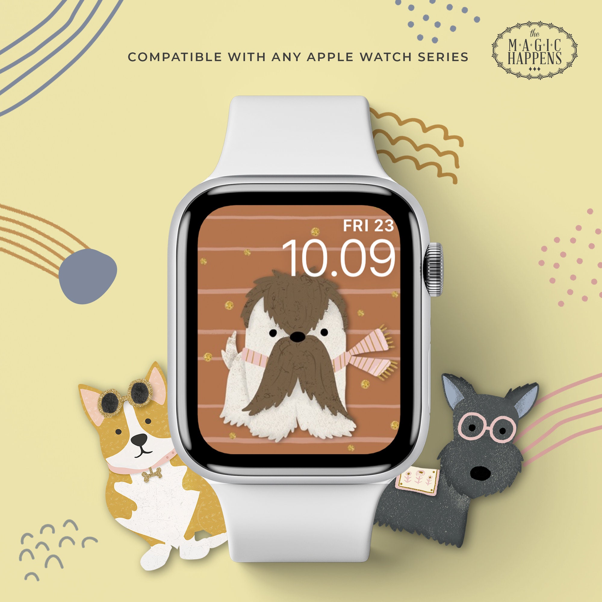 Apple Watch Face Playful Dogs Apple Watch Wallpaper Cute - Etsy