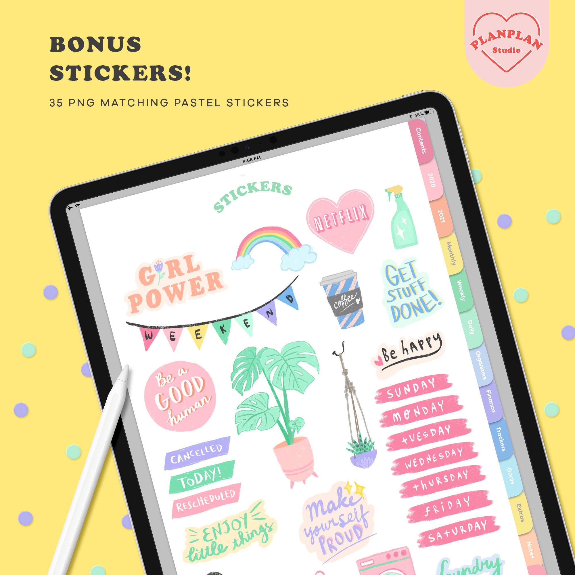 Digital Life Planner Goodnotes Planner Undated in Pastel | Etsy