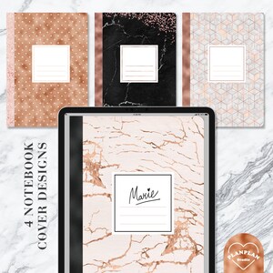 Digital Life Planner, Goodnotes Planner Undated, Rosegold Marble ...