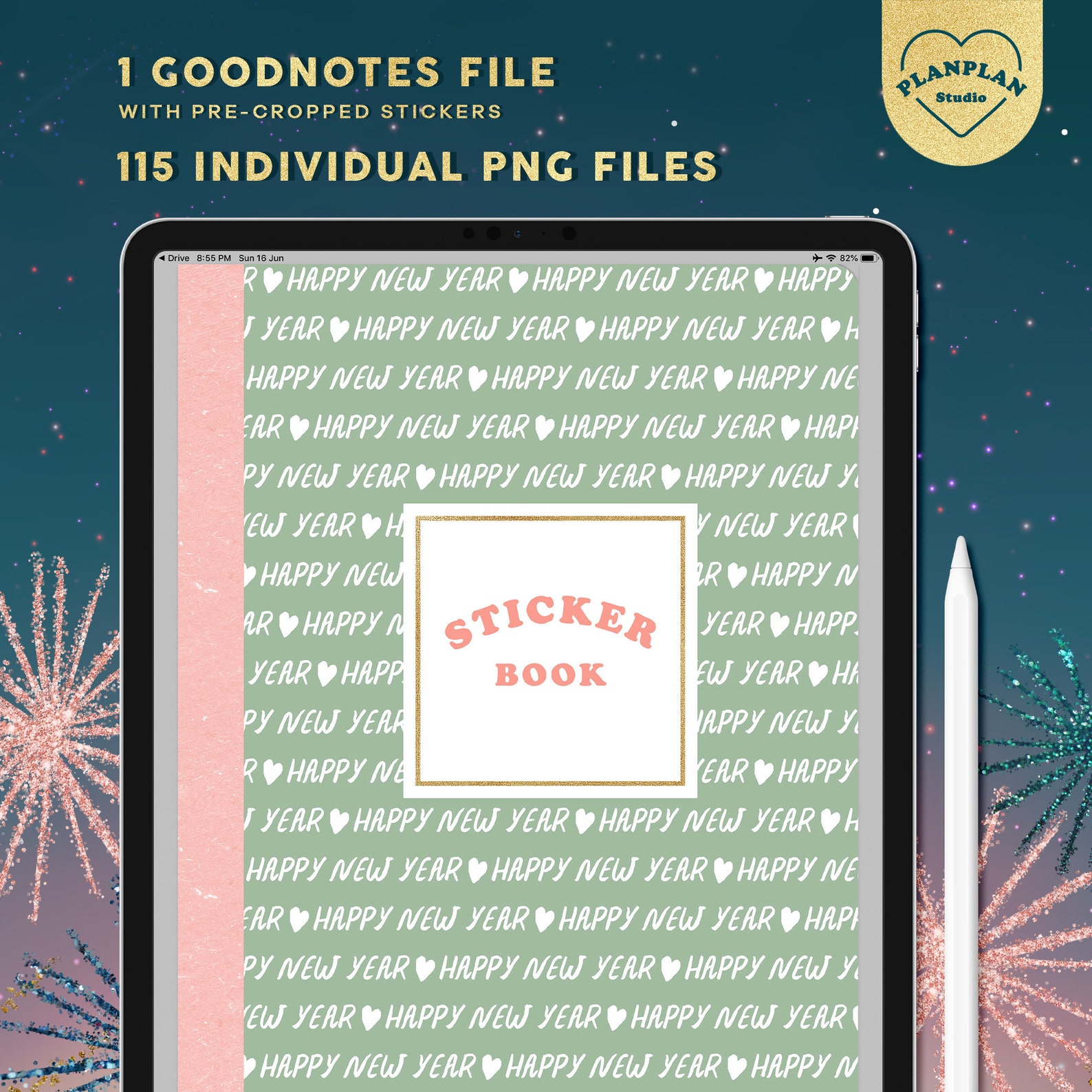 Glittery New Year Planner Stickers Happy New Year Digital - Etsy