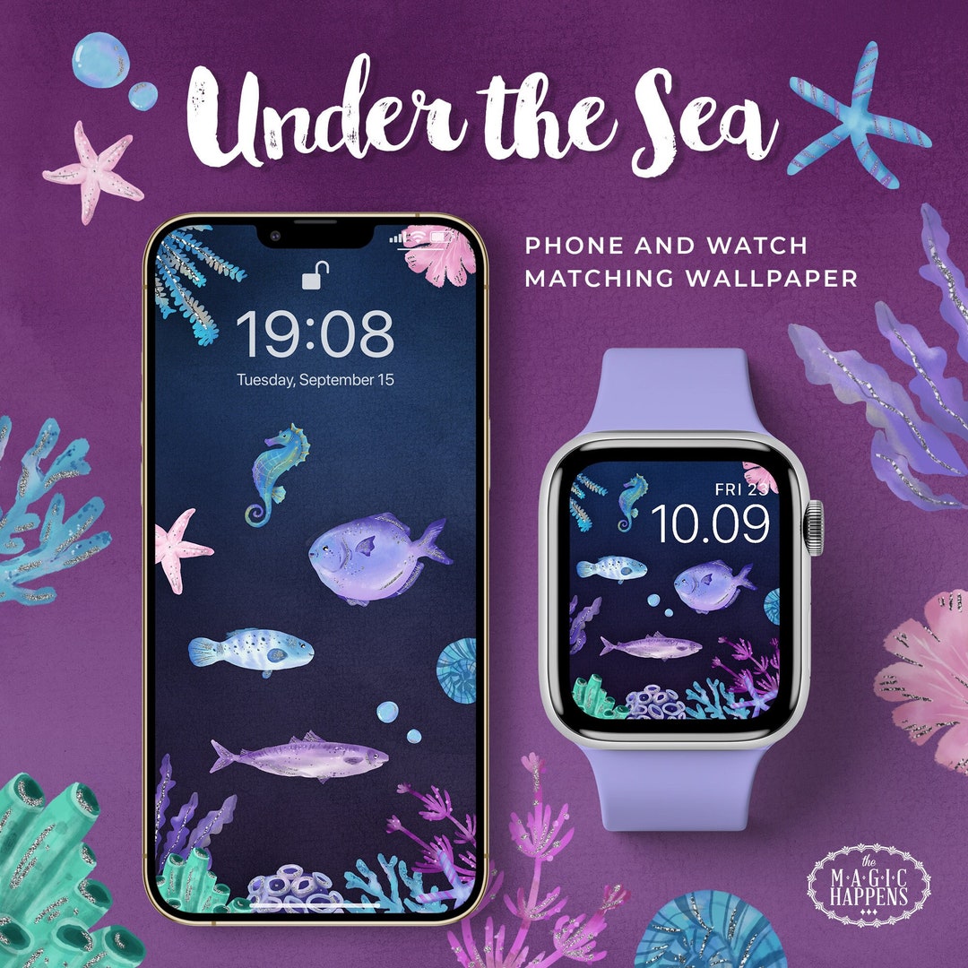 Apple Watch Wallpaper Under the Sea, Mermaid iPhone Wallpaper, Glitter ...