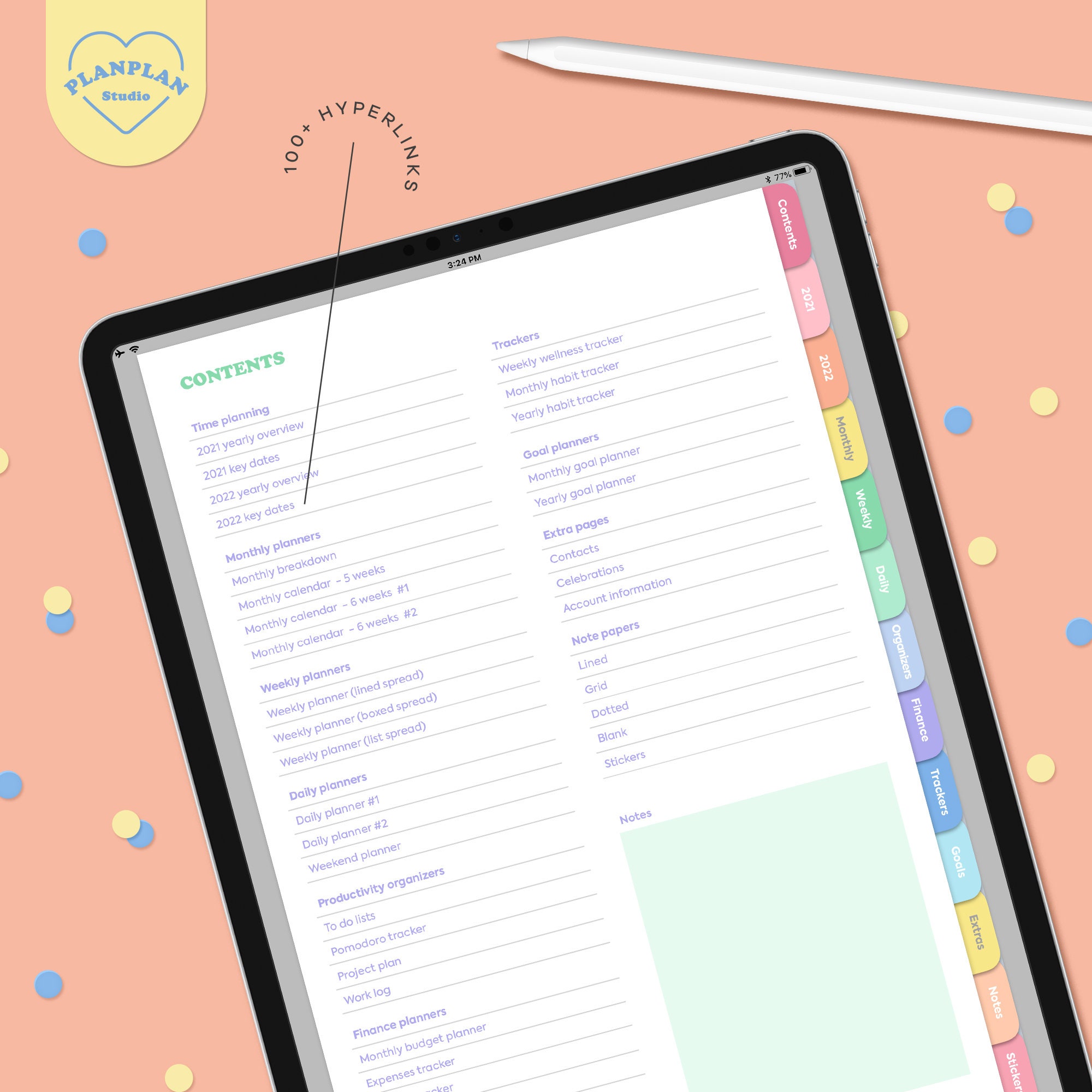 Digital Life Planner Goodnotes Planner Undated in Pastel | Etsy