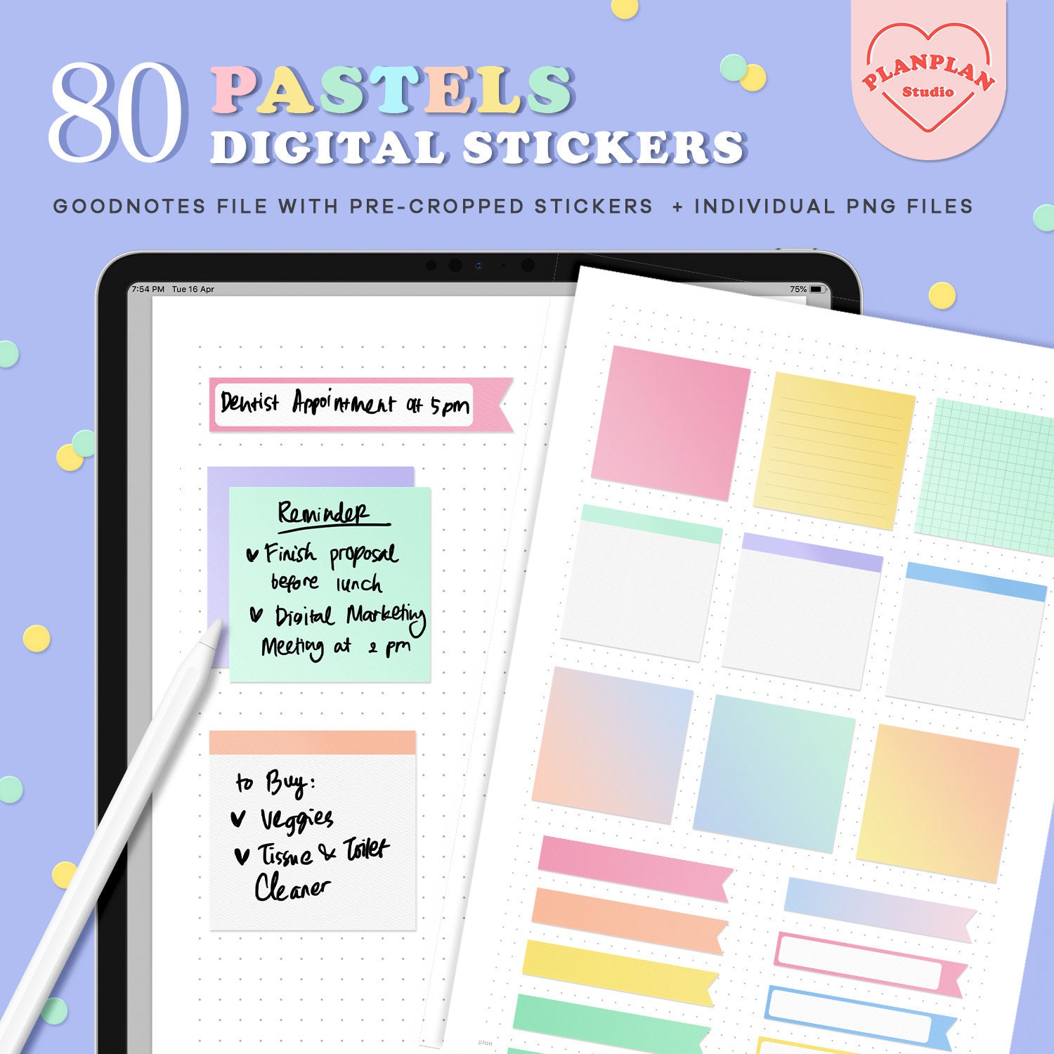 Digital Sticky Notes for Goodnotes, Bullet Journal, or Notebook ...