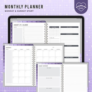 Basic Lilac Digital Planner, Purple Lavender Color iPad Planner ...