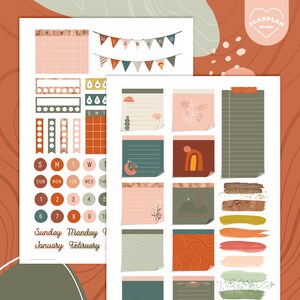 Boho Terracotta Digital Planner Stickers, All in One Goodnotes Digital ...