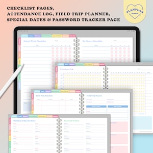 Homeschool Digital Planner in Pastels, Learning at Home Digital Planner ...
