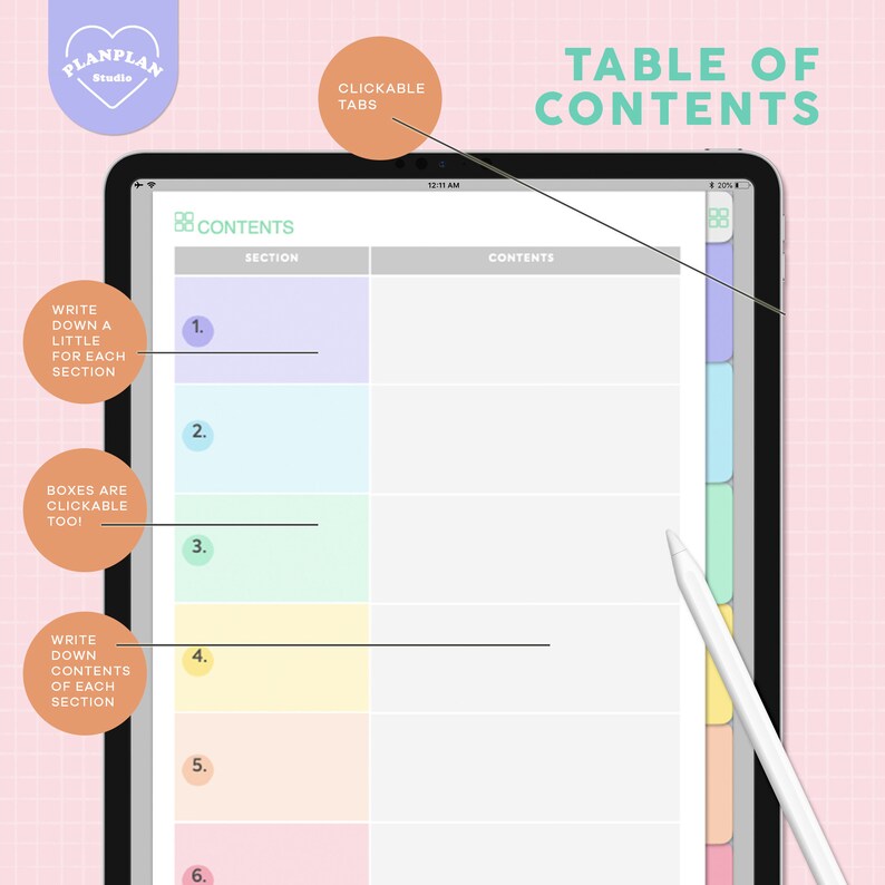 Pastel Digital Notebook Leather Goodnotes Notebook Goodnotes - Etsy