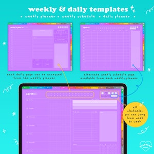 Digital Planner UNDATED, Rainbow Pop Digital Planner, Colorful Korean ...