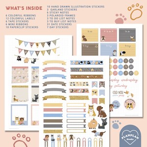 Playful Dogs Planner Stickers, Dogs Digital Stickers, Cute Puppy ...