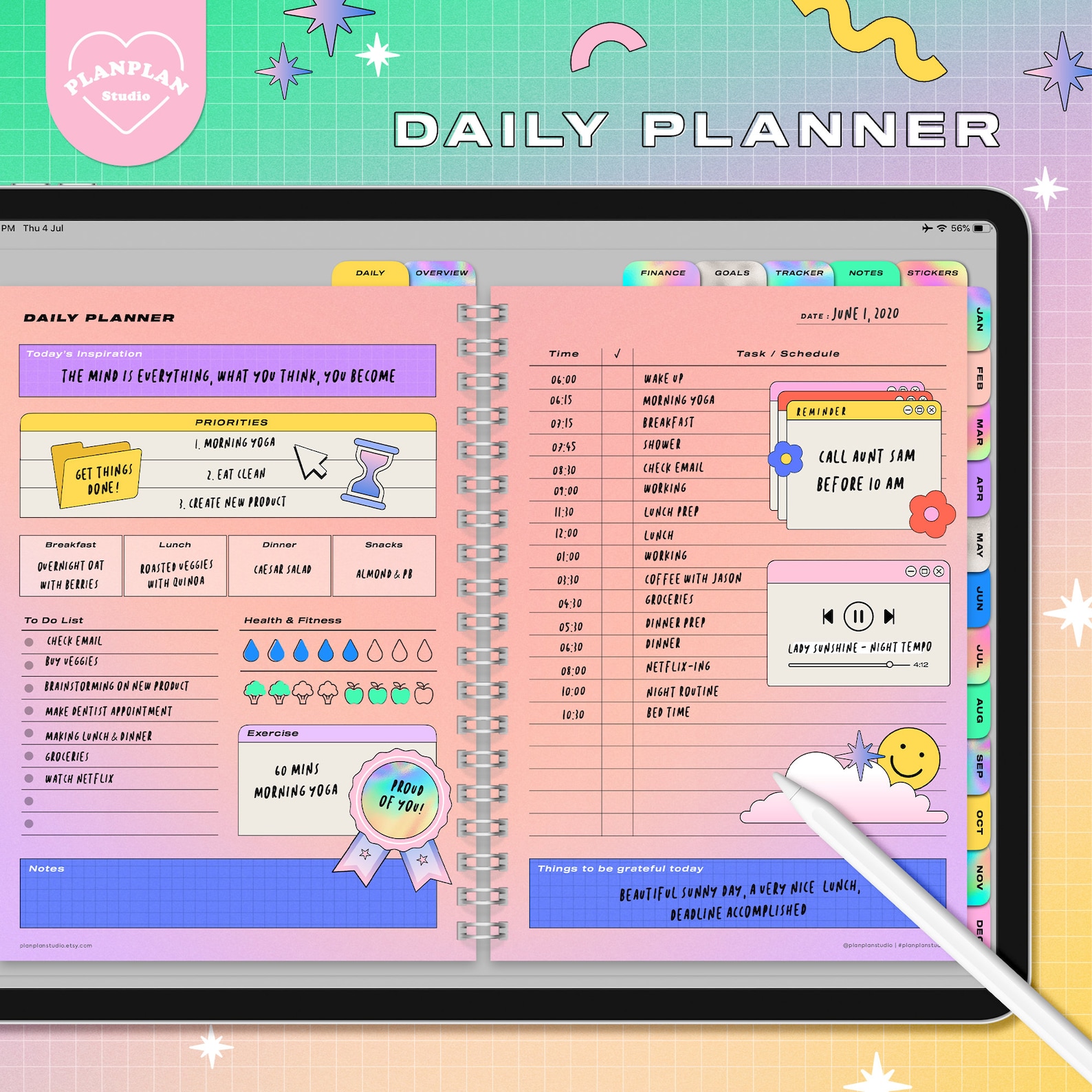 Retro Vaporwave Digital Planner, iPad Planner, Goodnotes Planner in ...