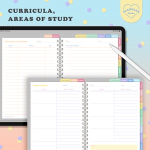 Homeschool Digital Planner in Pastels, Learning at Home Digital Planner ...