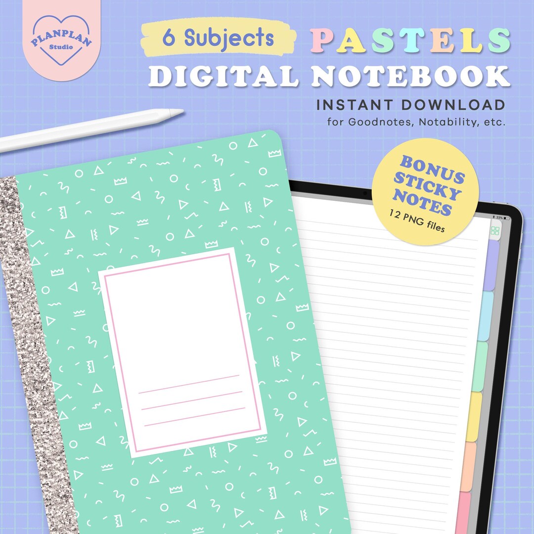 Digital Notebook Pastel, Goodnotes Notebook, Goodnotes Planner ...